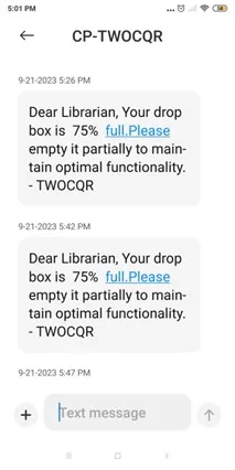 Bin full Notification : Discover this Cool Feature of Our Library RFID Book Dropbox